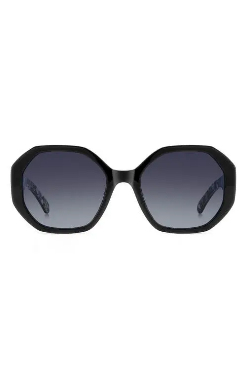Kate Spade New York Flynnie Geometric Sunglasses - Black/ Dark Grey