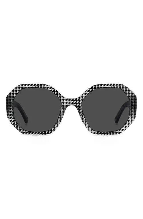 Kate Spade New York Flynnie Geometric Sunglasses - Black Pattern Grey/ Grey