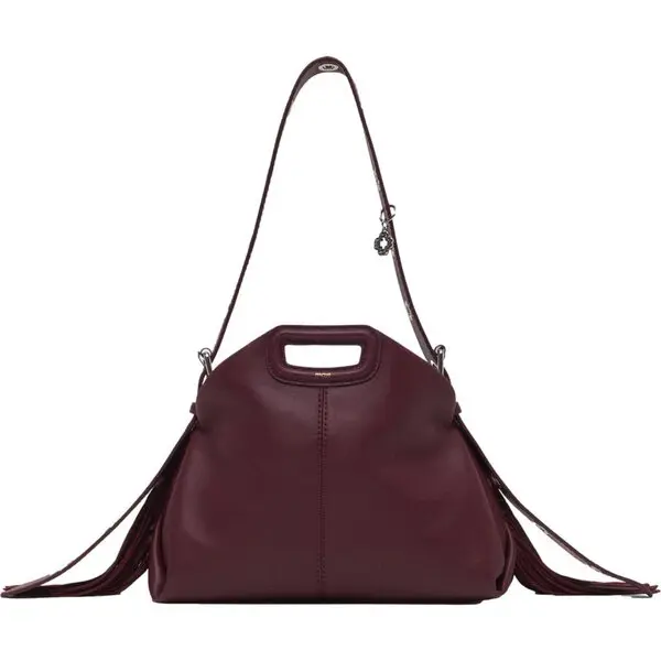 Maje Smooth Leather Miss M Bag - Wine Lees