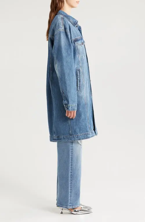 HIDDEN JEANS Full Length Denim Trucker Jacket