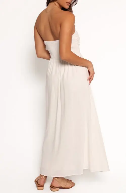 PETAL & PUP Kayt Strapless Maxi Dress - White