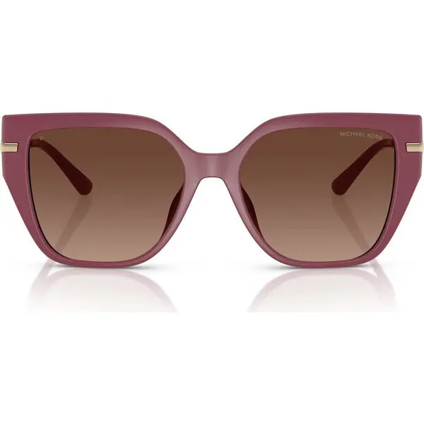 Michael Kors 54mm Gradient Polarized Square Sunglasses - Brown Grad