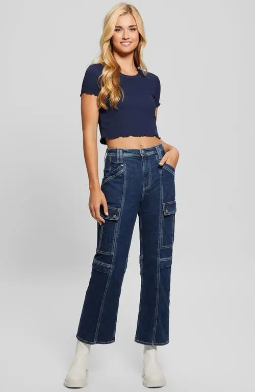 Guess 80s High-waist Cropped Cargo Jeans