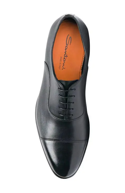 Santoni Darian Oxford Shoe - Black Smooth