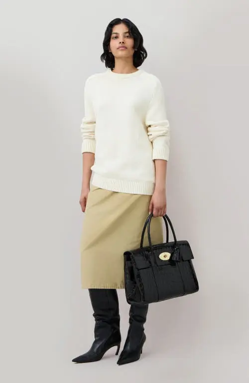 Mulberry Small Bayswater Croc Embossed Satchel