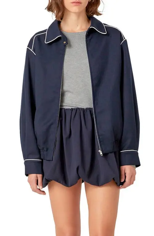 English Factory Contrast Piping Jacket - Navy