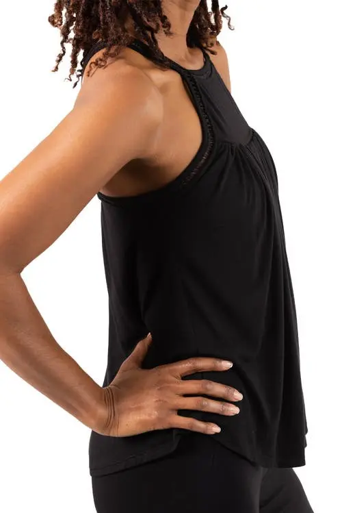 JJWINKS Wine Down Built-in Shelf Racerback Tank - Black