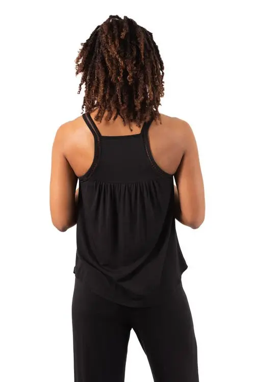 JJWINKS Wine Down Built-in Shelf Racerback Tank - Black