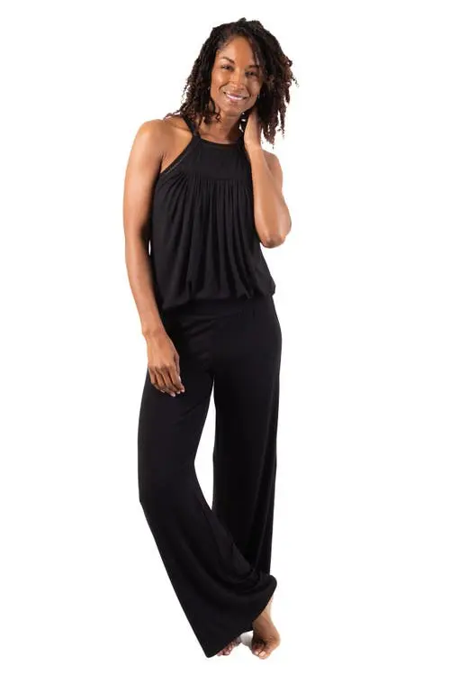 JJWINKS Wine Down Built-in Shelf Racerback Tank - Black