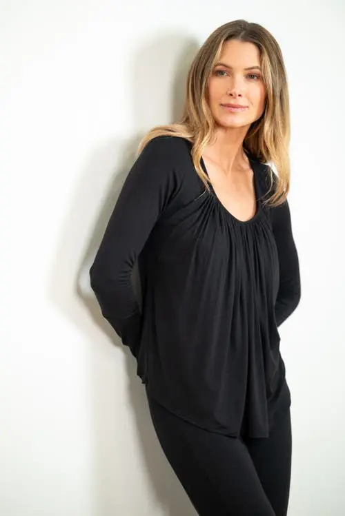 JJWINKS Full Moon Long Sleeve Lounge Top - Black