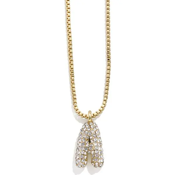 Baublebar Mini Pavé Bubble Initial Necklace - Gold A