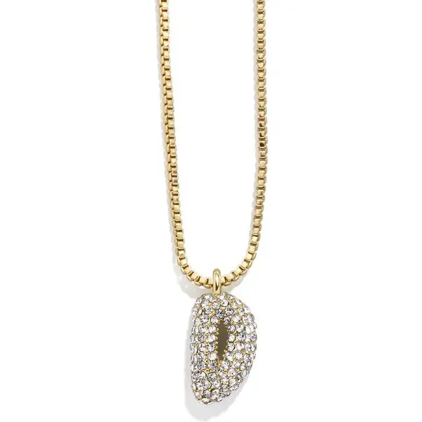 Baublebar Mini Pavé Bubble Initial Necklace - Gold D