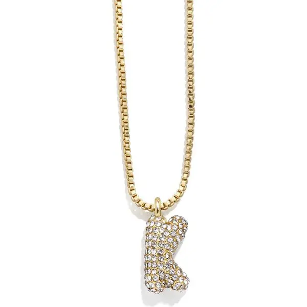 Baublebar Mini Pavé Bubble Initial Necklace - Gold K