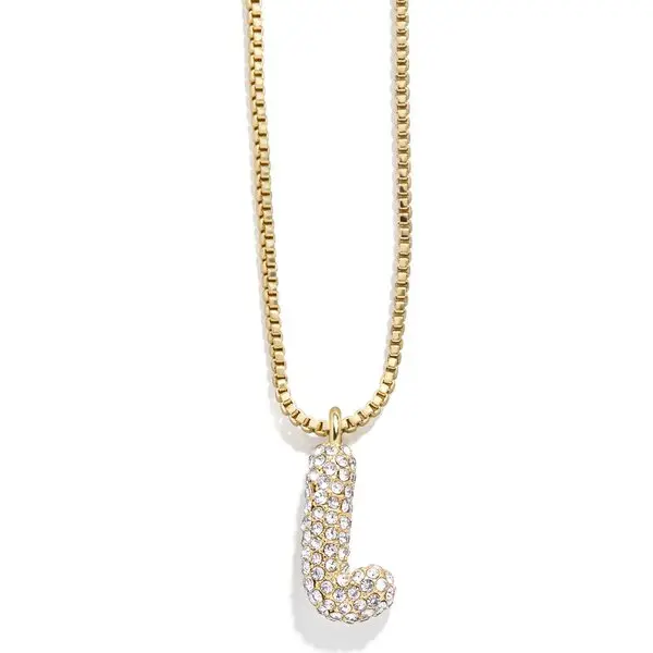 Baublebar Mini Pavé Bubble Initial Necklace - Gold L
