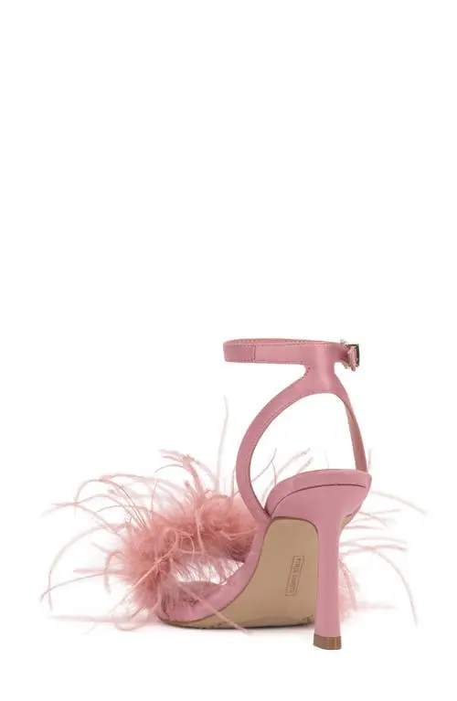 Vince Camuto Penely Feathered Ankle Strap Sandals In Blush 58