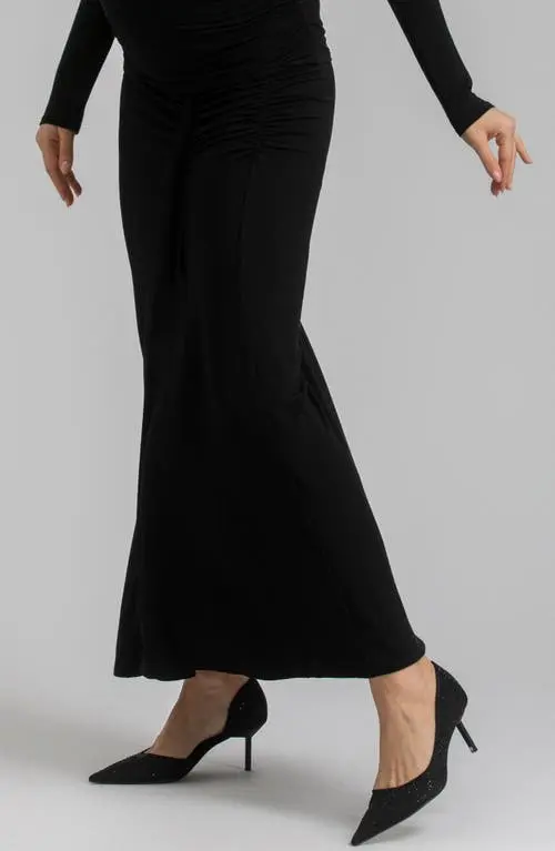 PIETRO BRUNELLI Ruched Maxi Skirt - Black