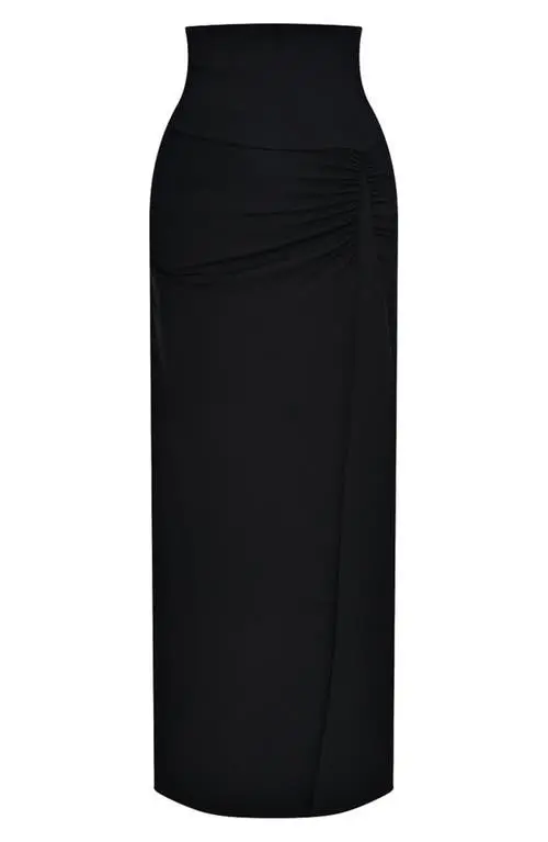 PIETRO BRUNELLI Ruched Maxi Skirt - Black