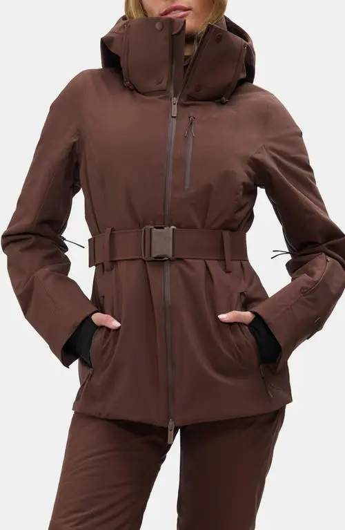 HALFDAYS Aston Belted Ski Jacket - Spiked Cocoa