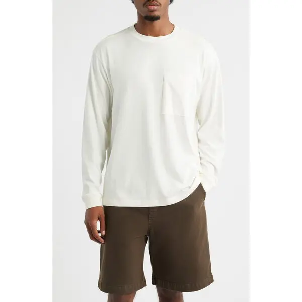 Bp. Oversize Long Sleeve Pocket T-shirt - Ivory Egret