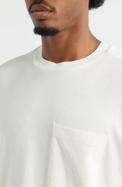 Bp. Oversize Long Sleeve Pocket T-shirt - Ivory Egret