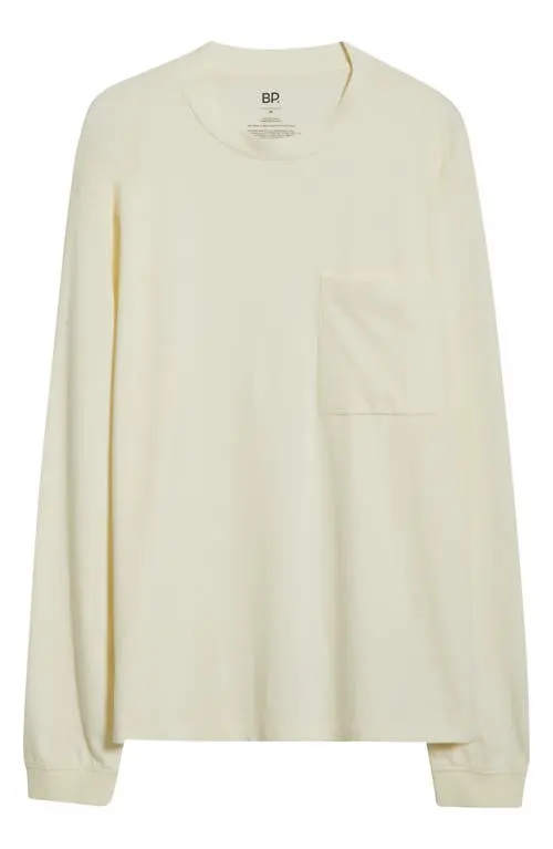 Bp. Oversize Long Sleeve Pocket T-shirt - Ivory Egret