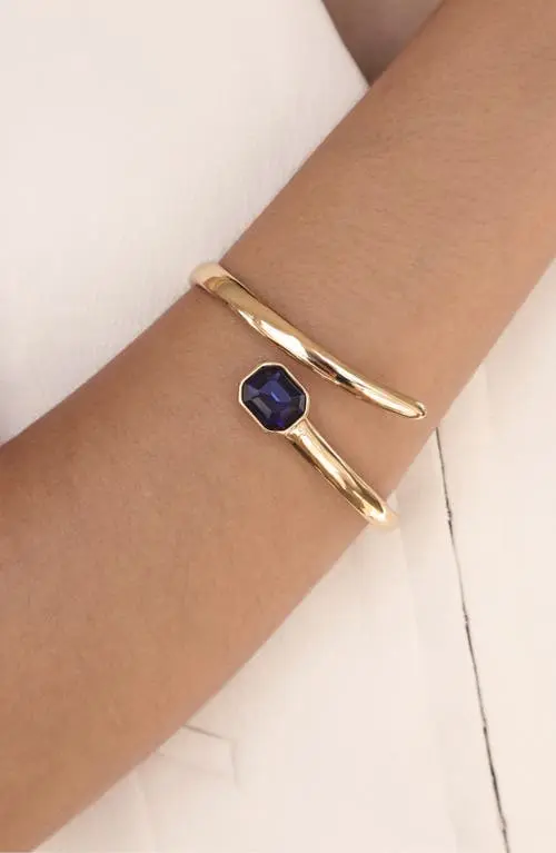 Ettika Deco Crystal Hinge Bracelet - Sapphire