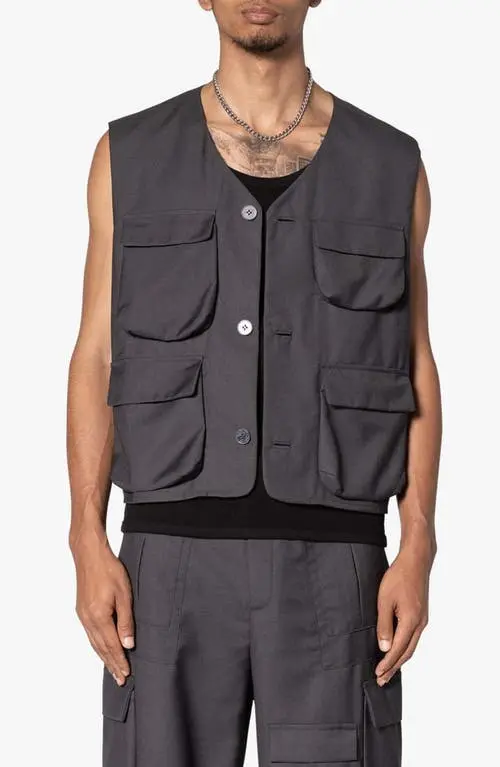 Mnml Bonded Cotton Gabardine Cargo Vest