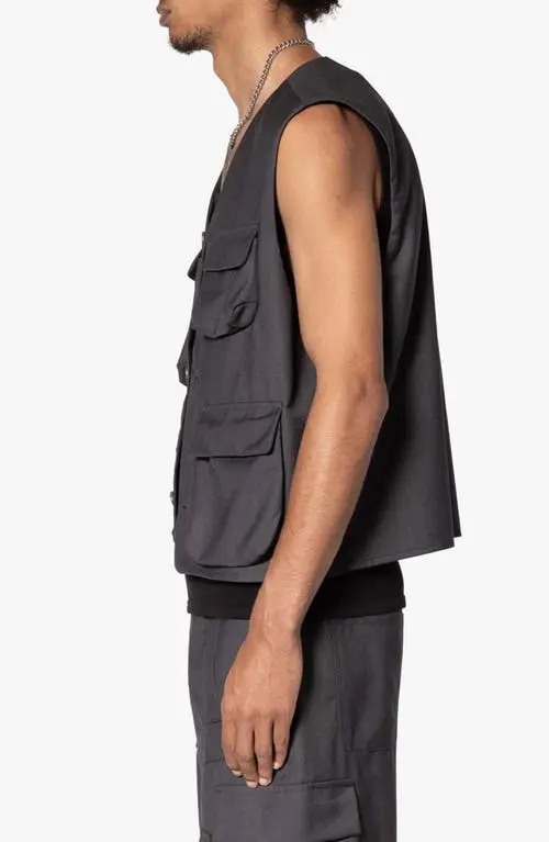 Mnml Bonded Cotton Gabardine Cargo Vest