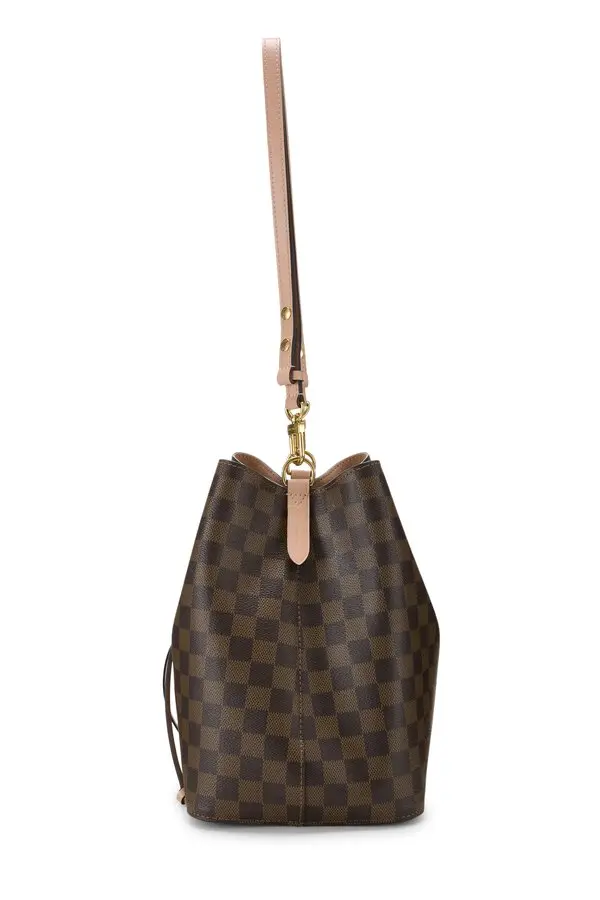 LOUIS VUITTON Damier Ebene Neo Noé Bucket Bag - Pink