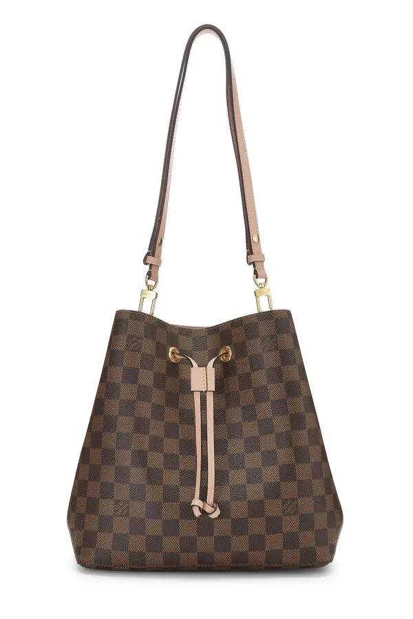 LOUIS VUITTON Damier Ebene Neo Noé Bucket Bag - Pink