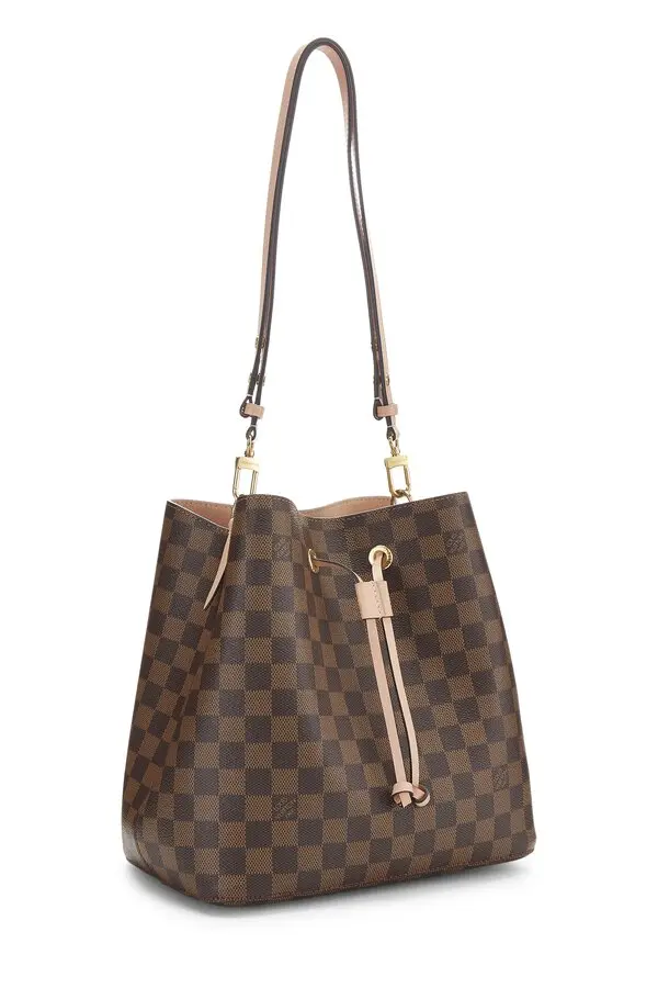 LOUIS VUITTON Damier Ebene Neo Noé Bucket Bag - Pink