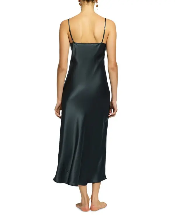 Ginia Silk Lace Slip - Black