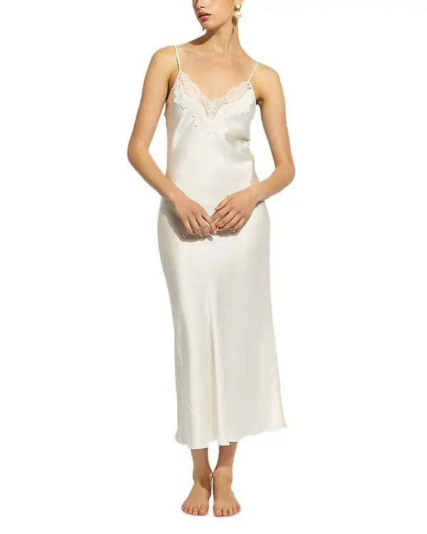 Ginia Silk Lace Slip - Creme