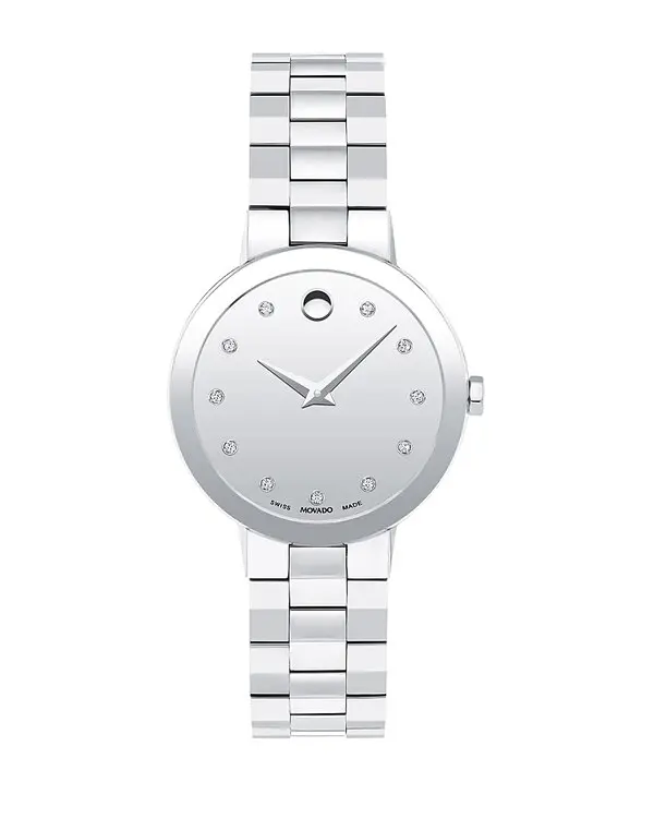 Movado Sapphire 28mm Watch - Silver