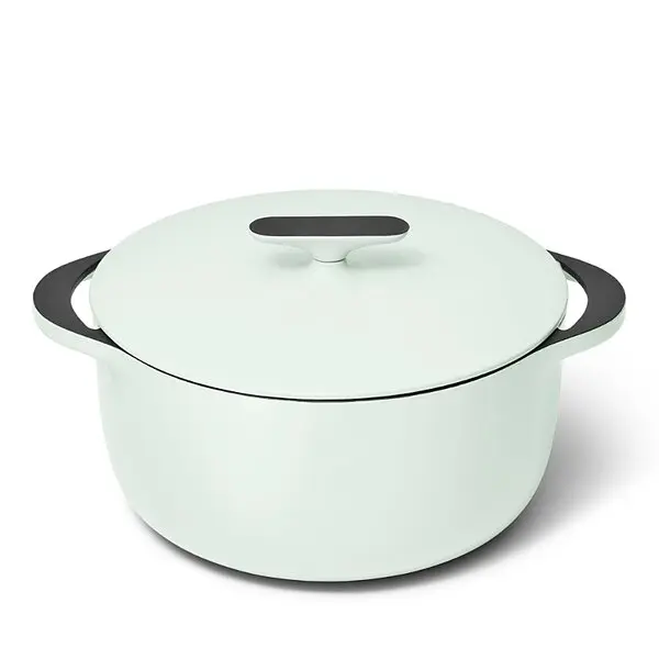 CARAWAY Enameled Cast Iron 6.5 Qt Dutch Oven With Flat Lid - Mist