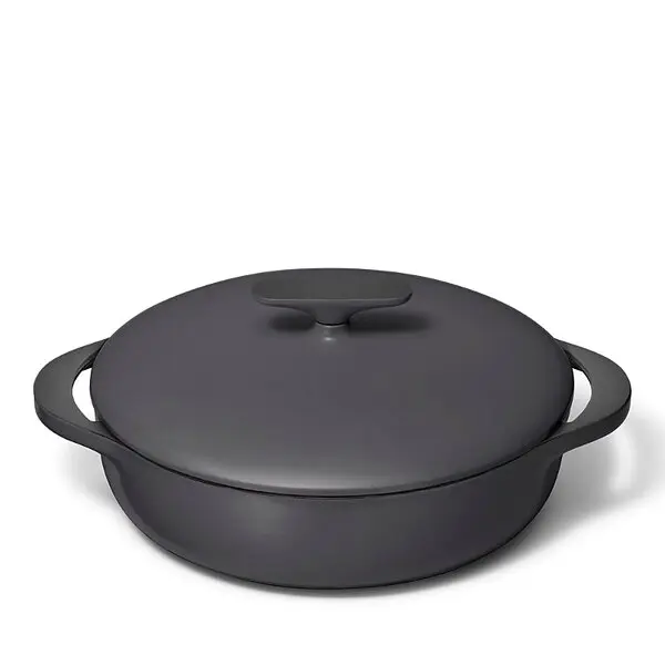 CARAWAY Enameled Cast Iron 3.5 Qt Braiser With Lid - Charcoal