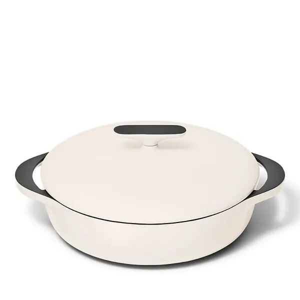 CARAWAY Enameled Cast Iron 3.5 Qt Braiser With Lid - Cream