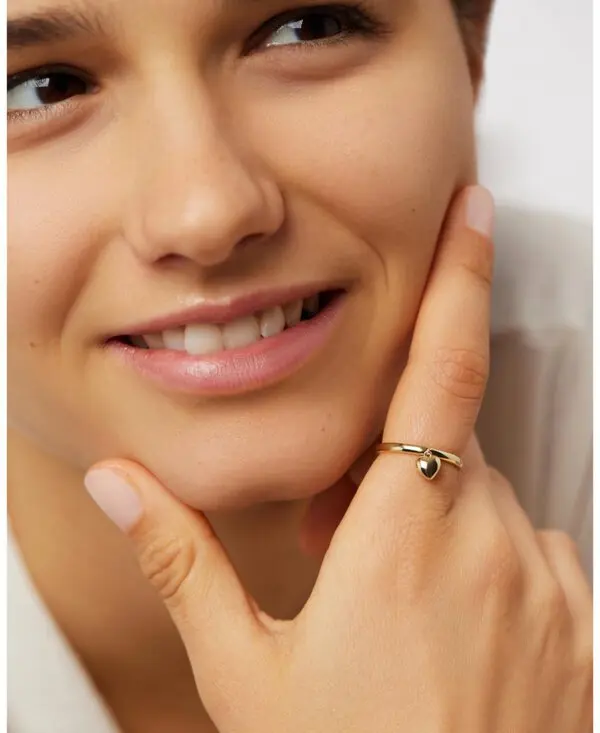 ANA LUISA Leia Heart Charm Ring - Gold