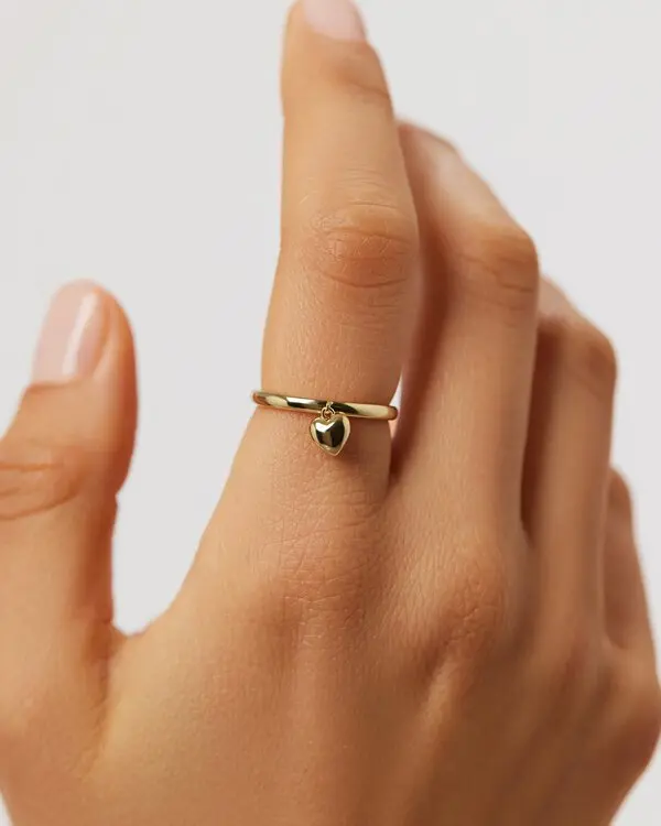 ANA LUISA Leia Heart Charm Ring - Gold