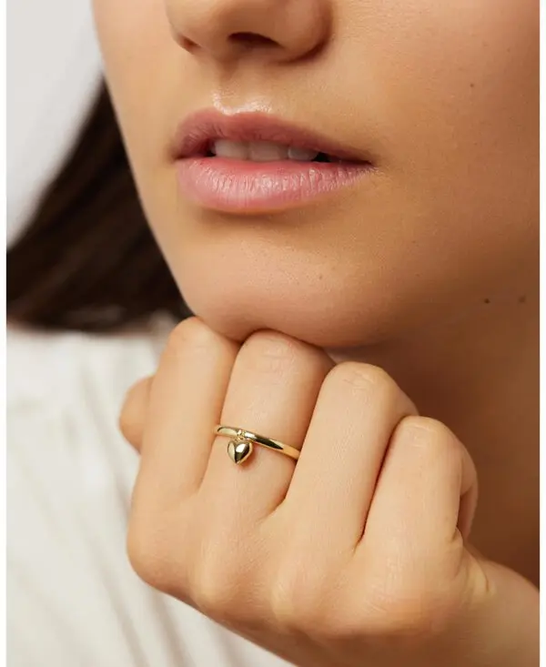 ANA LUISA Leia Heart Charm Ring - Gold
