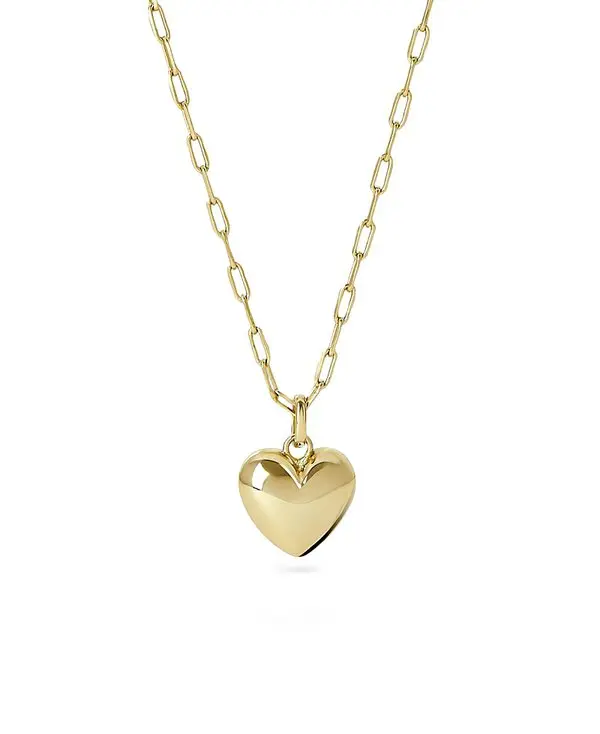 ANA LUISA Puffed Heart Pendant Necklace - Gold