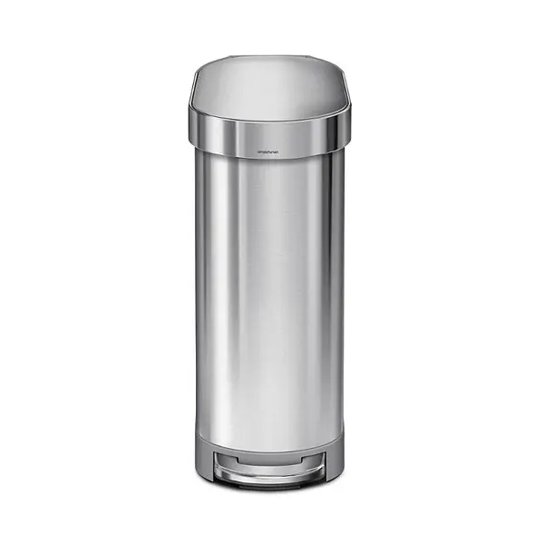 SIMPLEHUMAN 45 Liter Slim Liner Rim Kitchen Trash Can - Silver