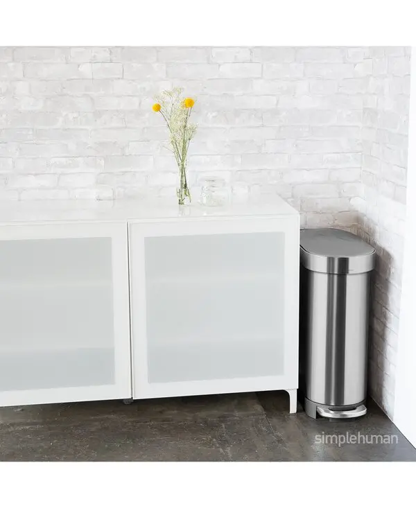 SIMPLEHUMAN 45 Liter Slim Liner Rim Kitchen Trash Can