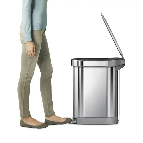 SIMPLEHUMAN 45 Liter Slim Liner Rim Kitchen Trash Can