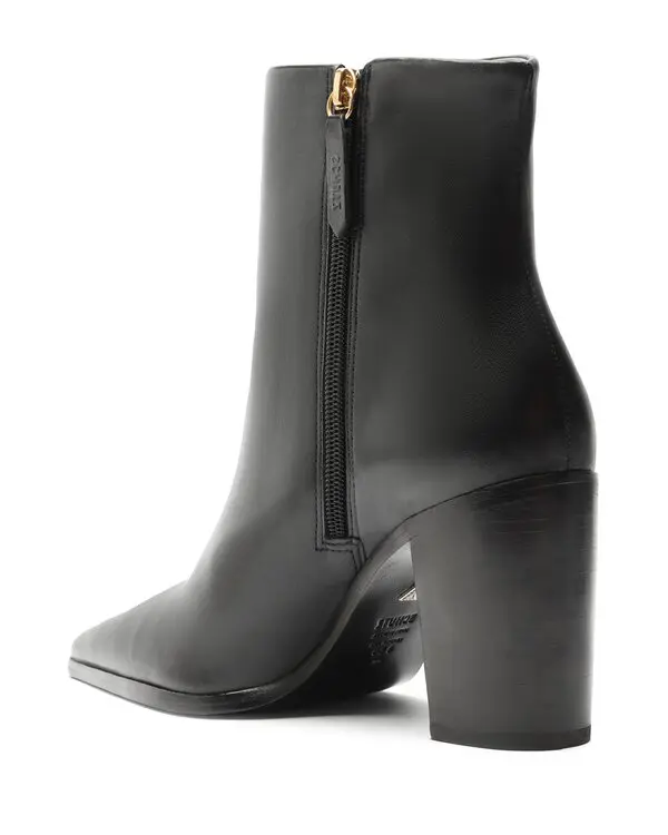 Schutz Mikki Block Heel Leather Boots - Black