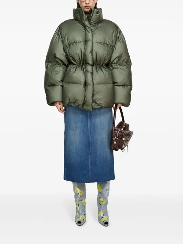 Acne Studios Fitted-Waist Puffer Jacket In Green 57% Off