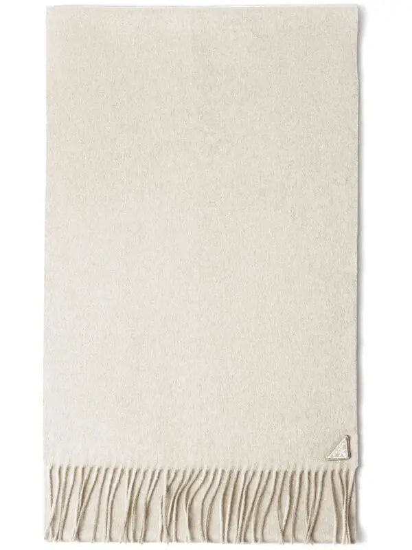 Prada Logo Scarf - Neutrals