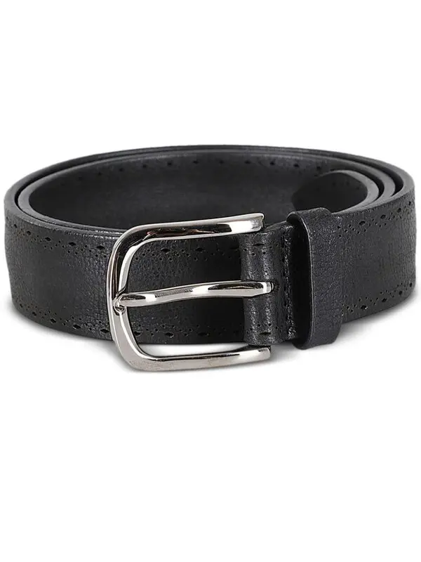 ORTIGNI Buckled Leather Belt - Black