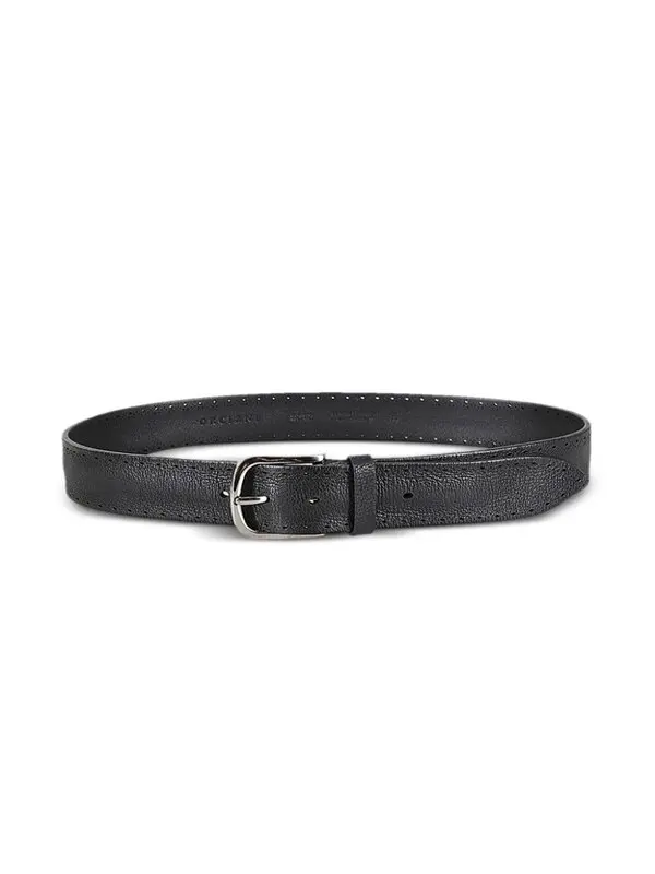 ORTIGNI Buckled Leather Belt - Black