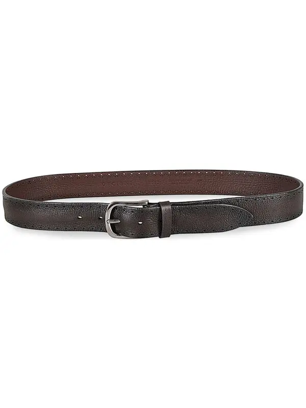 ORTIGNI Buckled Leather Belt - Brown